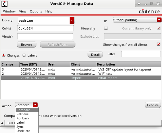 Manage VersIC data