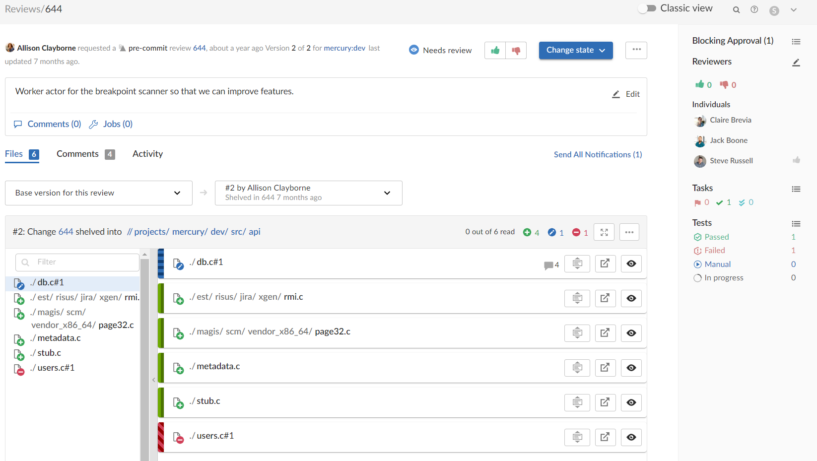 Review page quick reference