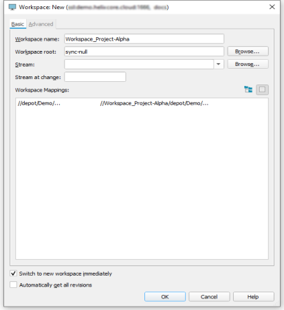 Create a workspace in P4V