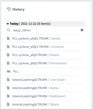 IPLM Web History panel